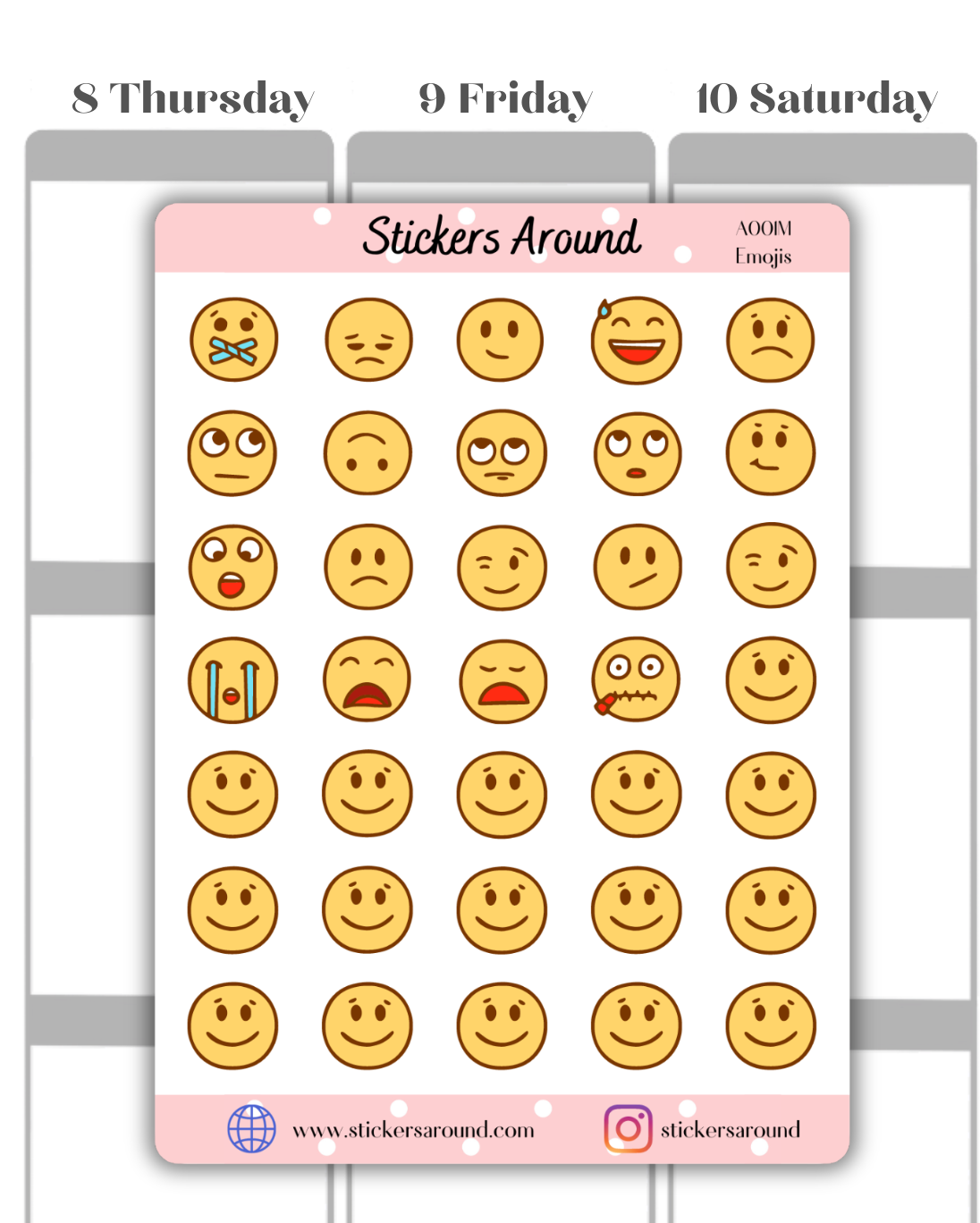 Mixed Emojis Planner Stickers – Stickers Around