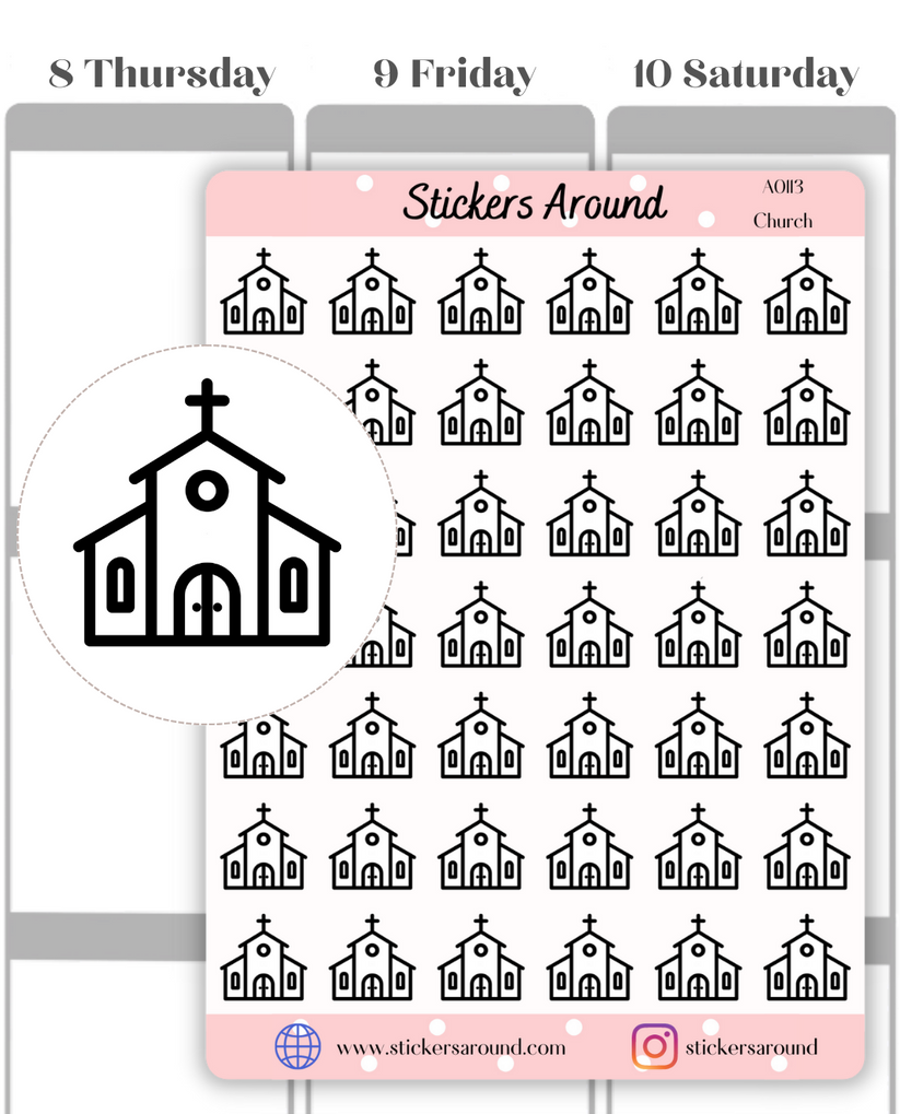 Church Icon Planner Sticker – Stickers Around