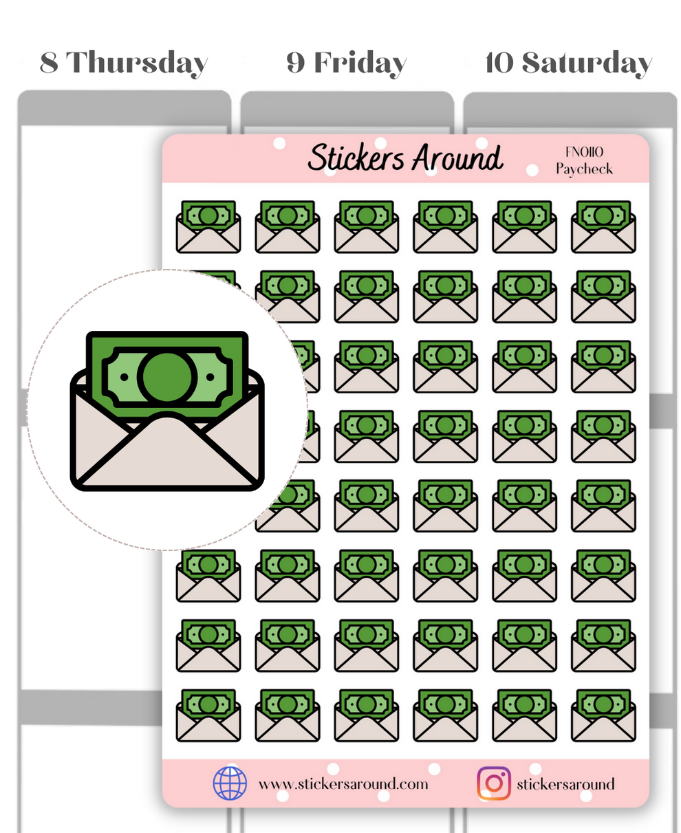 Paycheck Icon Planner Sticker – Stickers Around