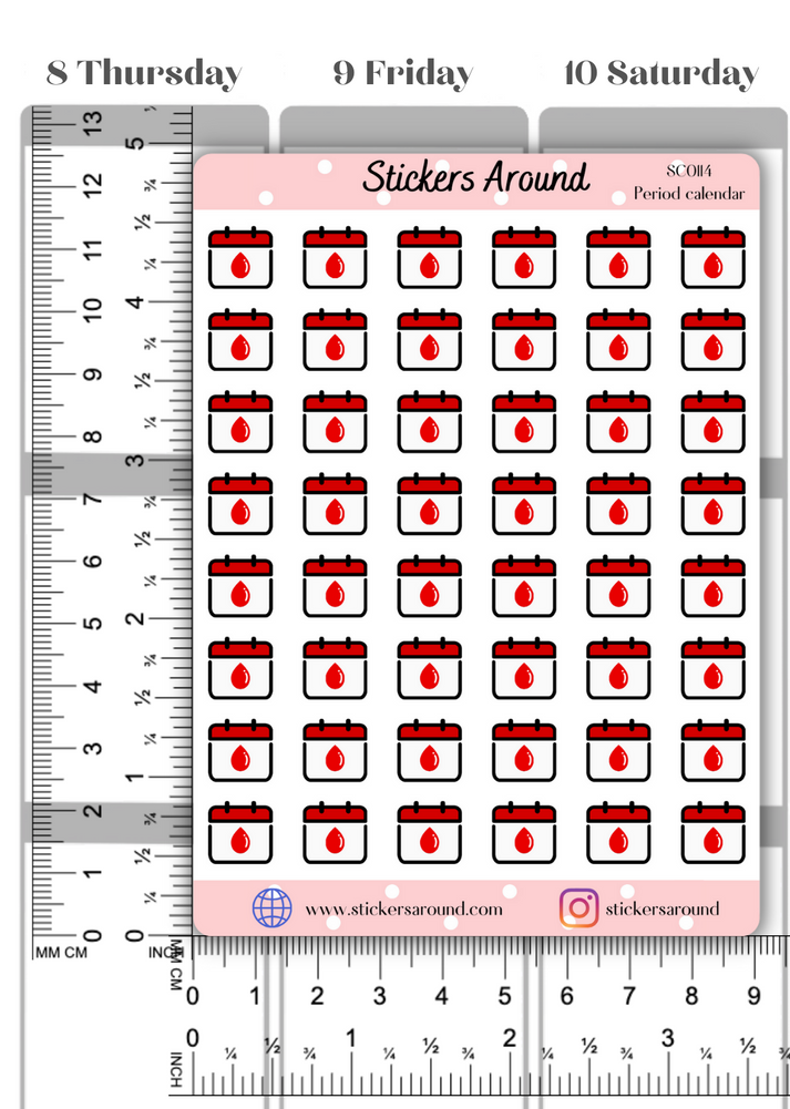 Period Calendar Icon Planner Sticker – Stickers Around