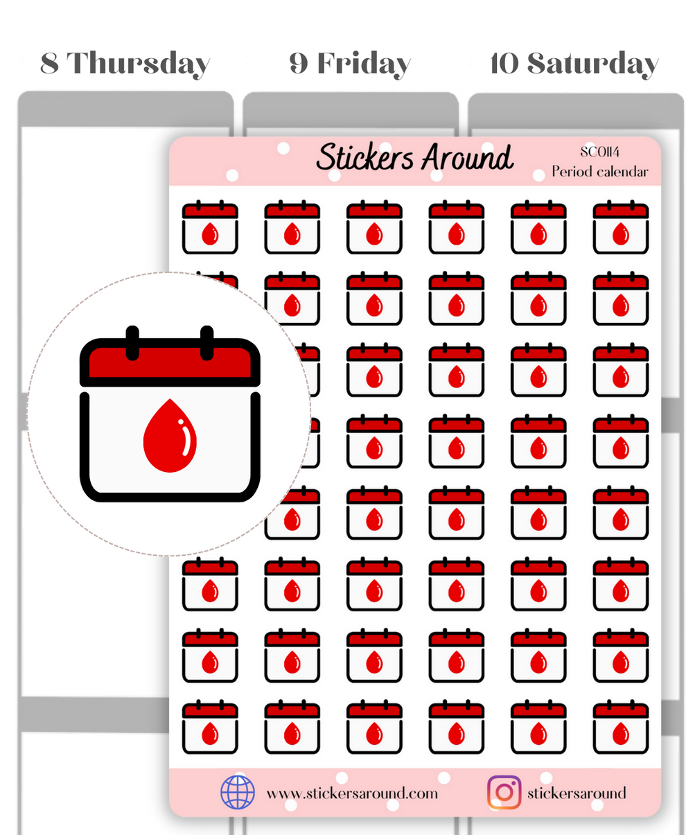 Period Calendar Icon Planner Sticker – Stickers Around
