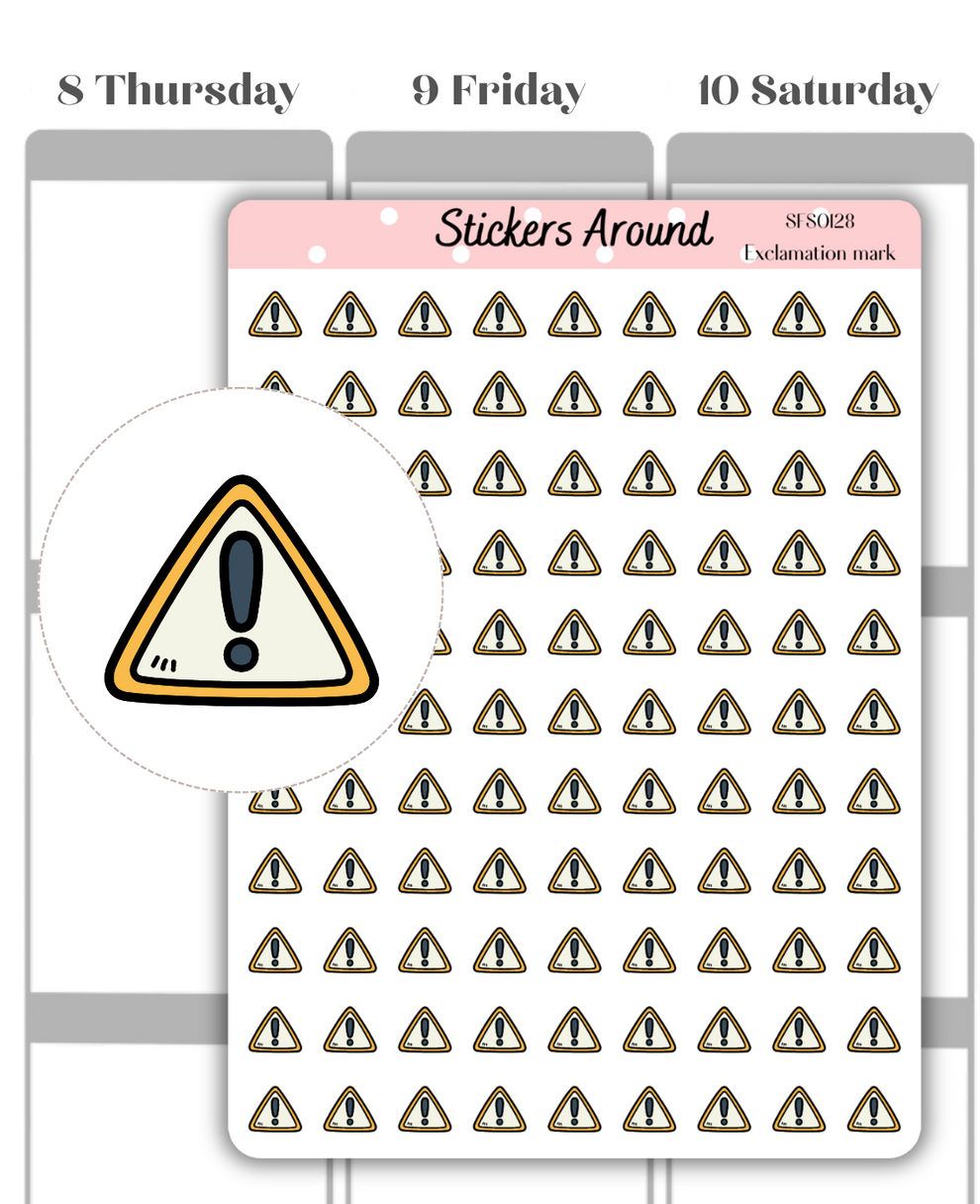 Mini Exclamation Mark Doodle Icon Planner Sticker – Stickers Around