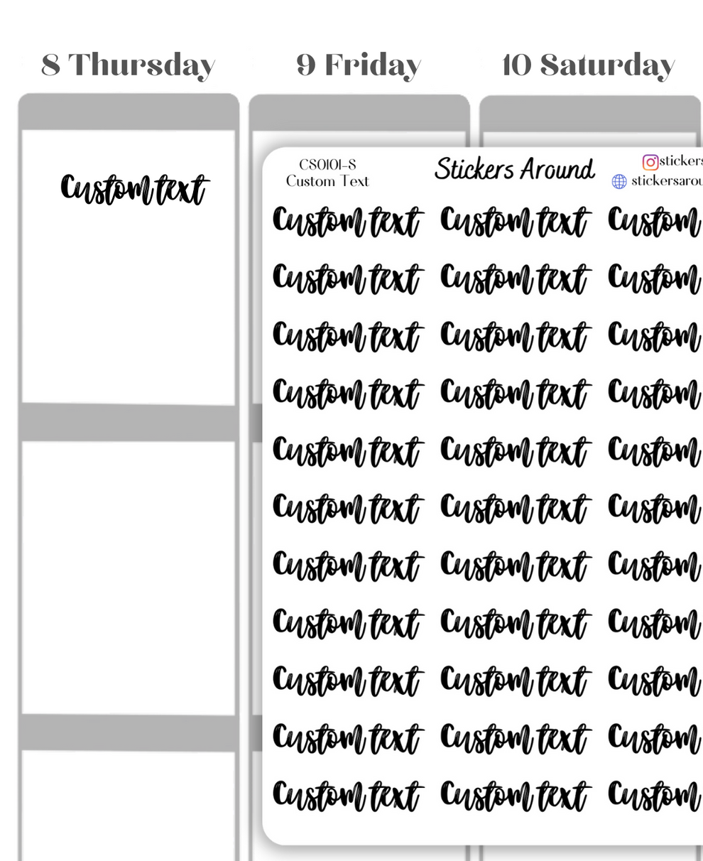 Custom Script Planner Sticker - Font 1 – Stickers Around